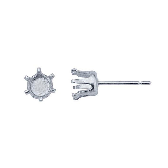 6-prong Round Snap-set™ Post Earring Mounting - Etsy