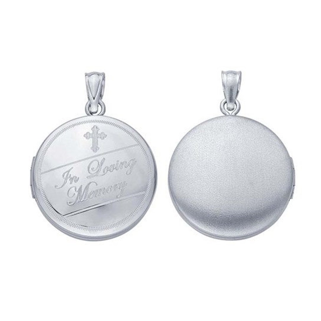 Sterling Silver Round in Loving Memory Locket Pendant - Etsy