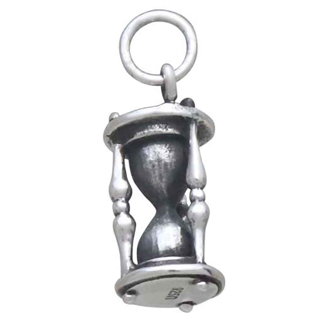 Sterling Silver 3D Hourglass Charm 21x8mm - Etsy