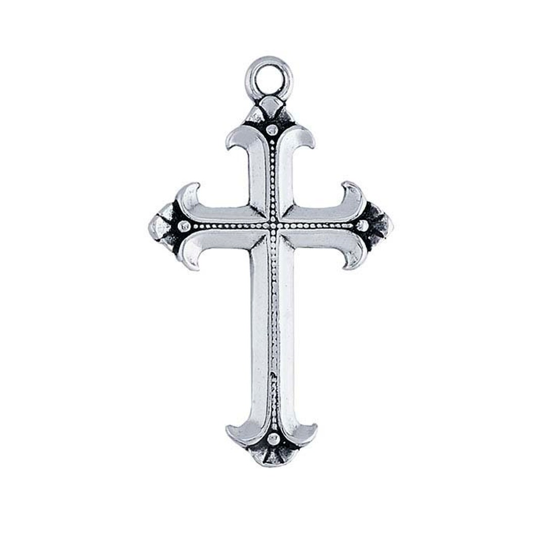 Sterling Silver Two-sided Cross Pendant - Etsy