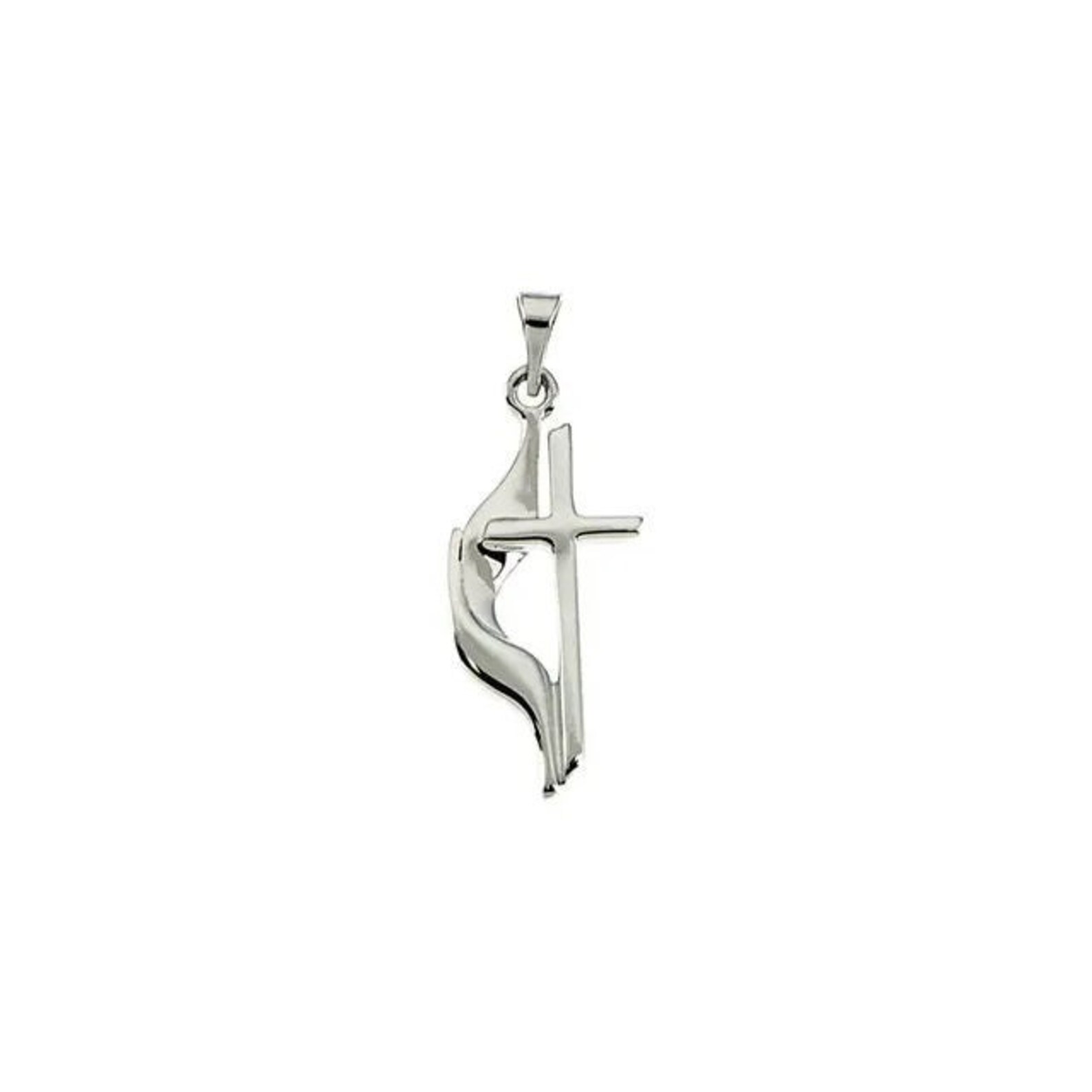 Methodist Cross Pendant in 2 Sizes, 14k Yellow Gold or Sterling Silver ...