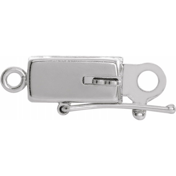 Square 8x4 Mm Box Clasp in Sterling Silver or 14k Yellow Gold - Etsy