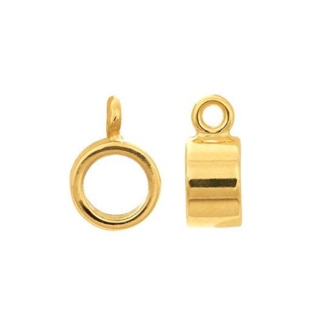 14k Yellow Gold Tube Pendant Bail With Perpendicular Ring - Etsy