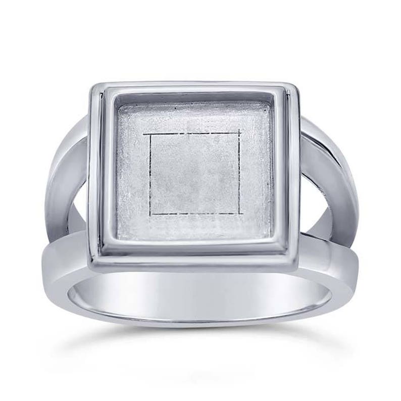 Sterling Silver 10mm Square Bezel Ring Mounting Avail. in Sz 7 - Etsy