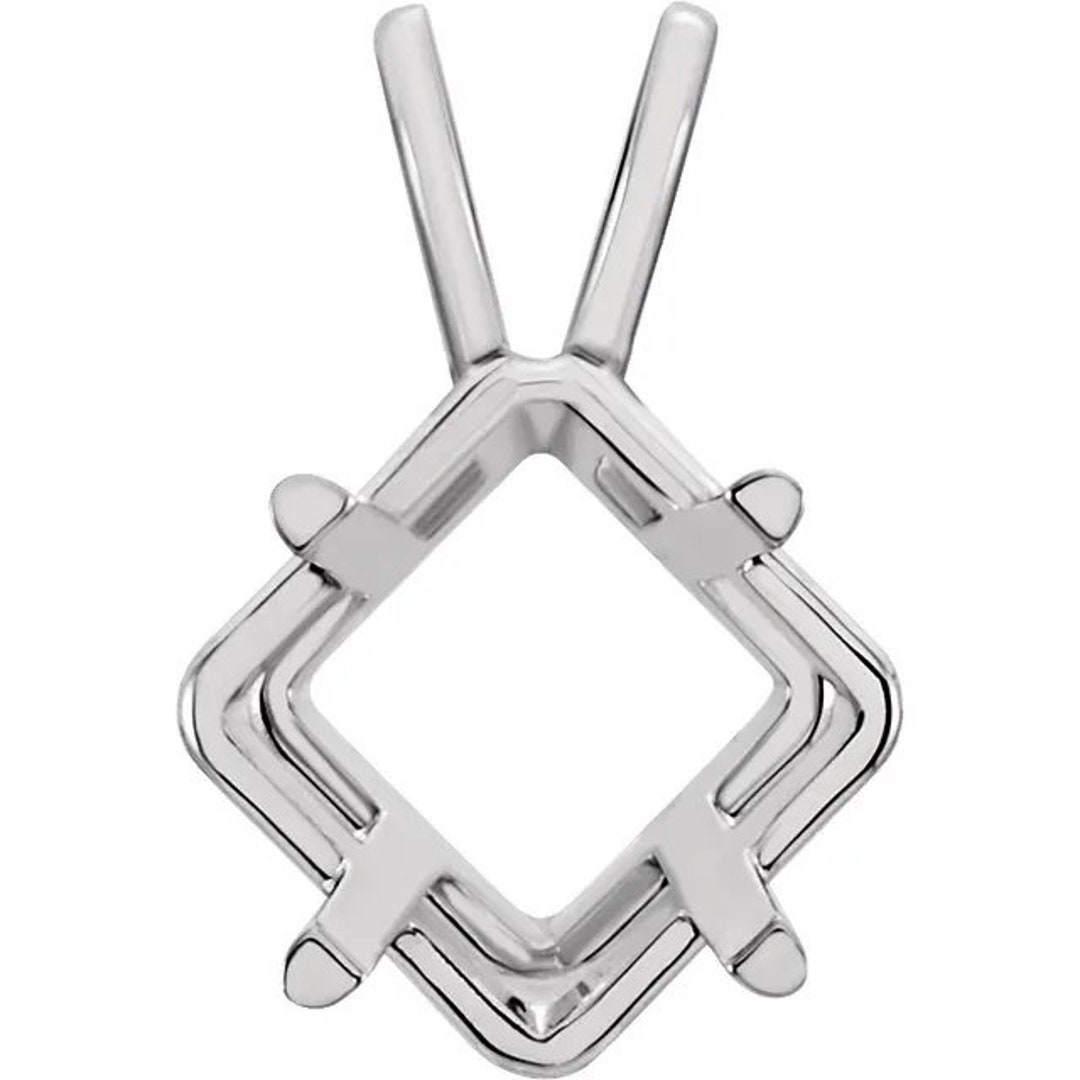 Square 4-prong Pendant Mounting Available in Different Sizes and Metals ...
