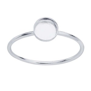 Sterling Silver Round Cabochon Ring Mounting, Choose Your Size - Etsy