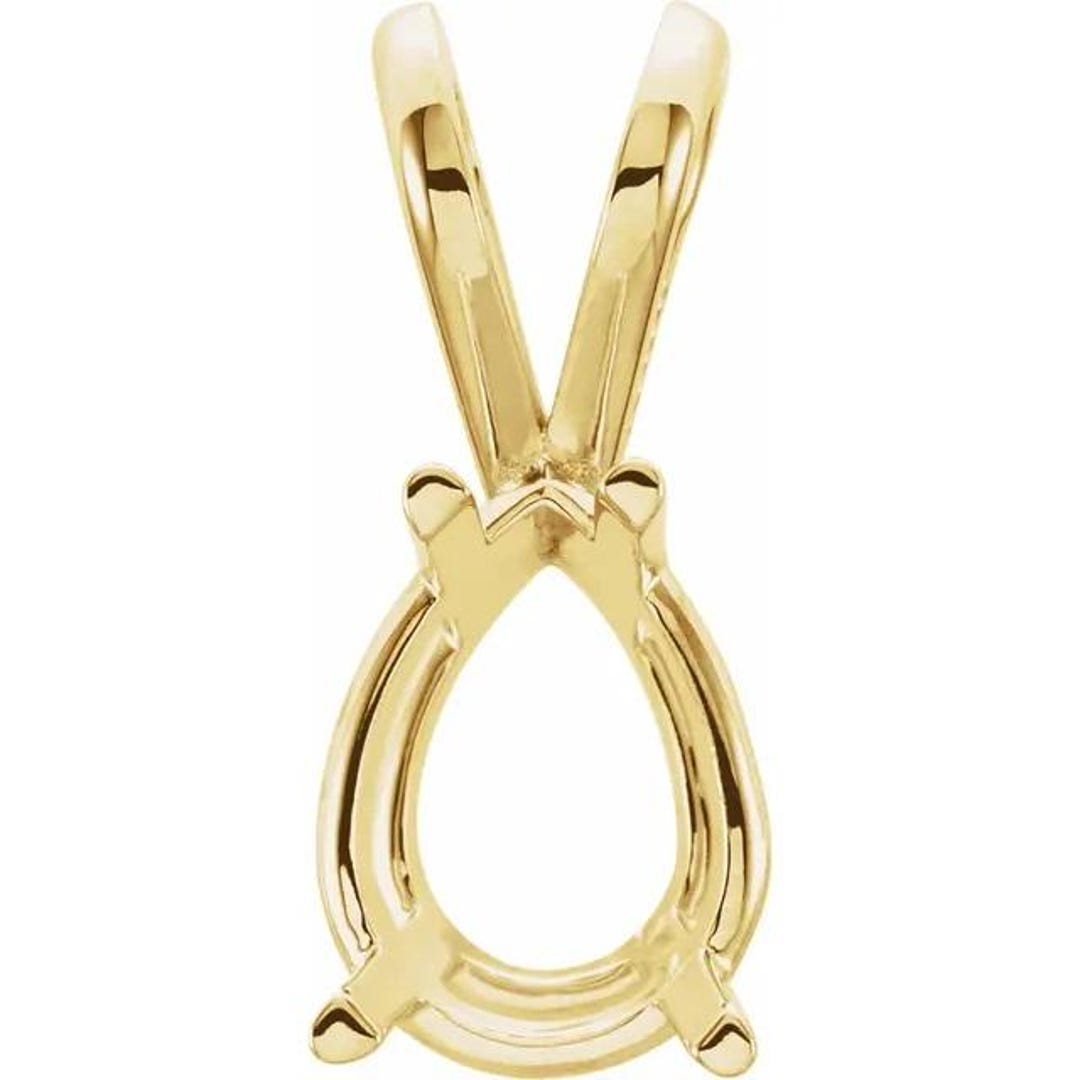 Pear 4-prong Pendant Mounting in 14k Gold or 925 Sterling Silver ...