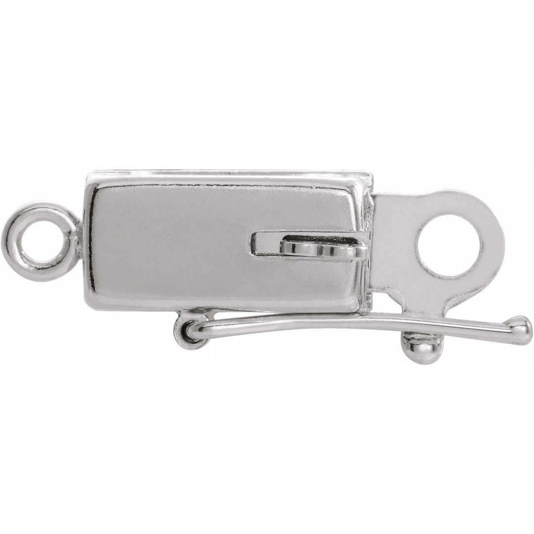 Square 8x4 Mm Box Clasp in Sterling Silver or 14k Yellow Gold - Etsy