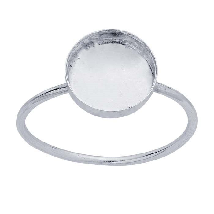 Sterling Silver Round Cabochon Ring Mounting Choose Your Size - Etsy