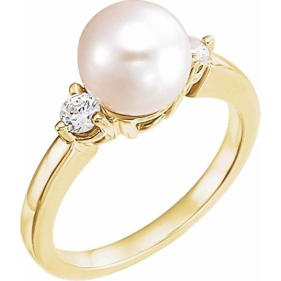 Pearl & Gemstone Ring Mounting: Sterling Silver or 14k Gold - Etsy