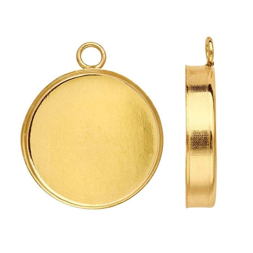 14/20 Yellow Gold-filled Round Cabochon Component Mounting - Etsy