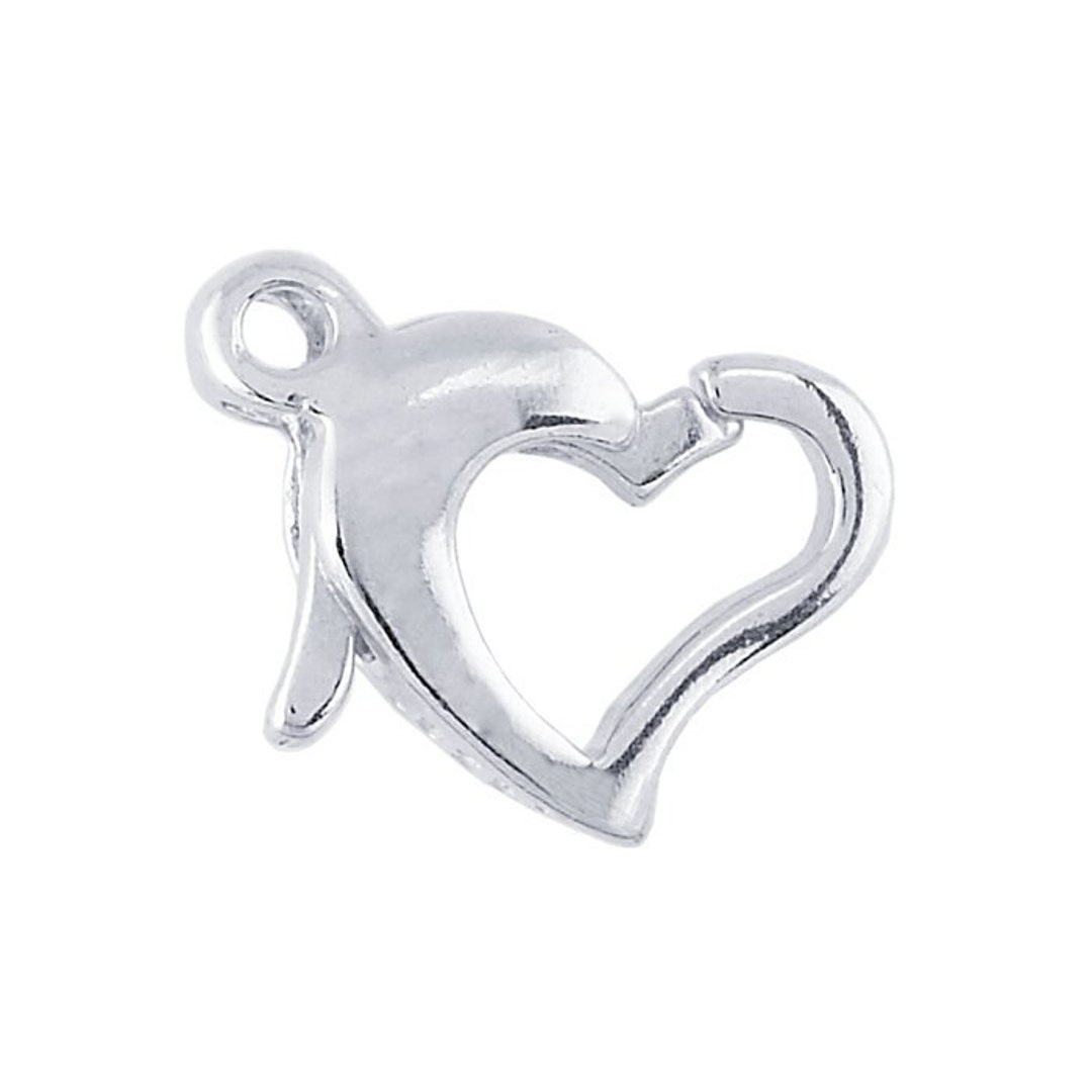 Sterling Silver Open Heart Lobster Clasp - Etsy
