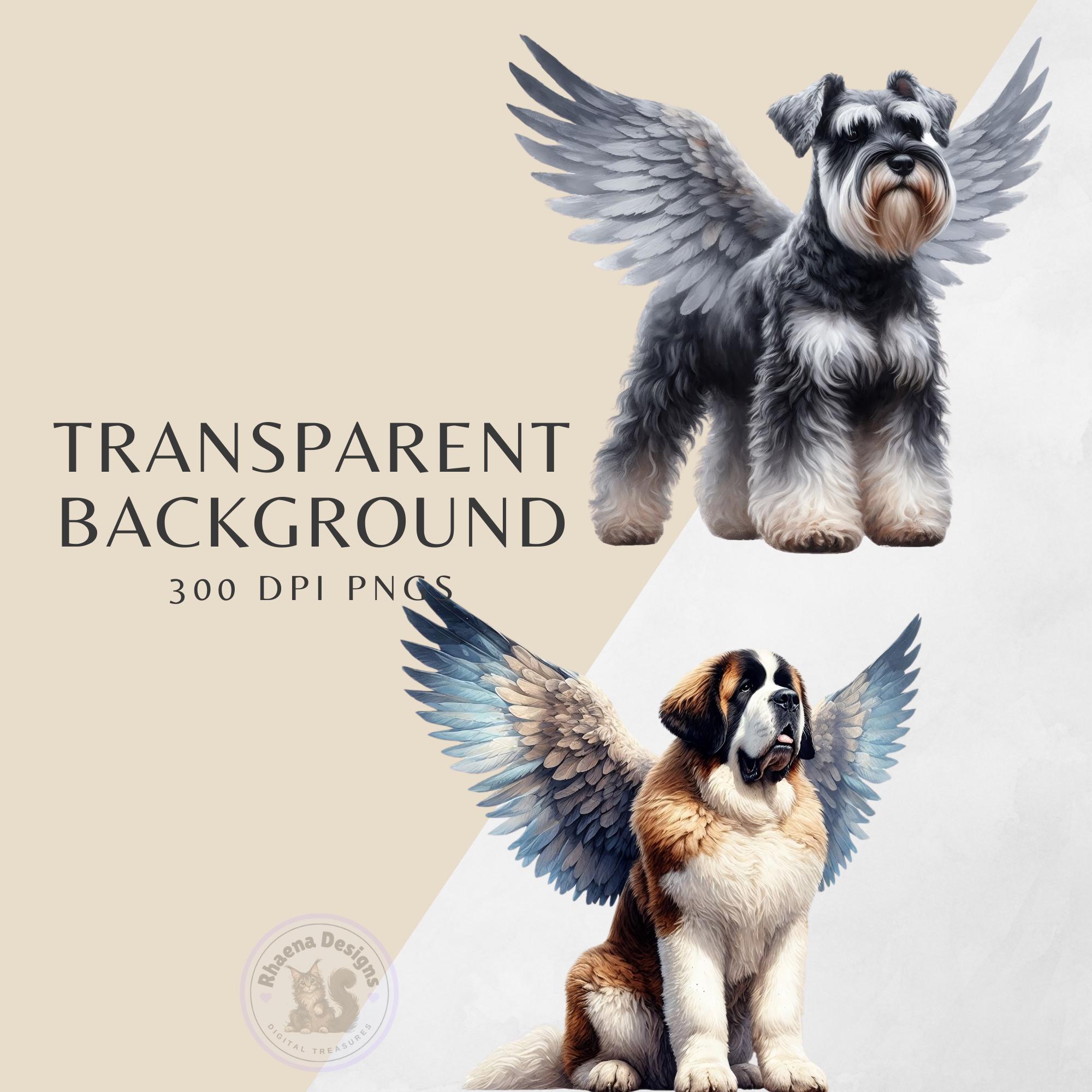 Winged Dog Clipart, Angel Dog Png,fantasy Dog Clip Art,pet Memorial ...