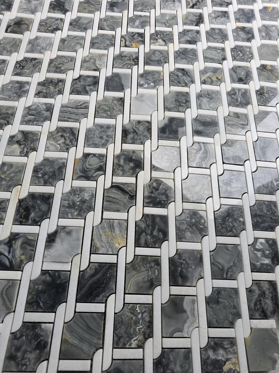 Fence Mosaic Wall Tiles – Dark Grey Natural Stone | Clean Contemporary ...