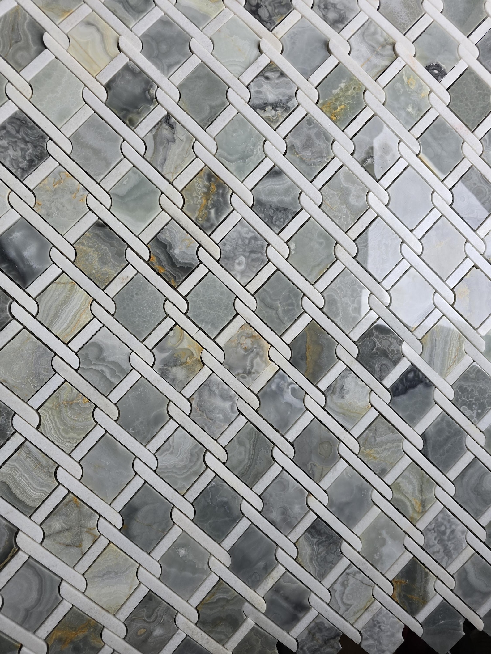 Fence Mosaic Wall Tiles – Light Grey Natural Stone | Clean Contemporary ...