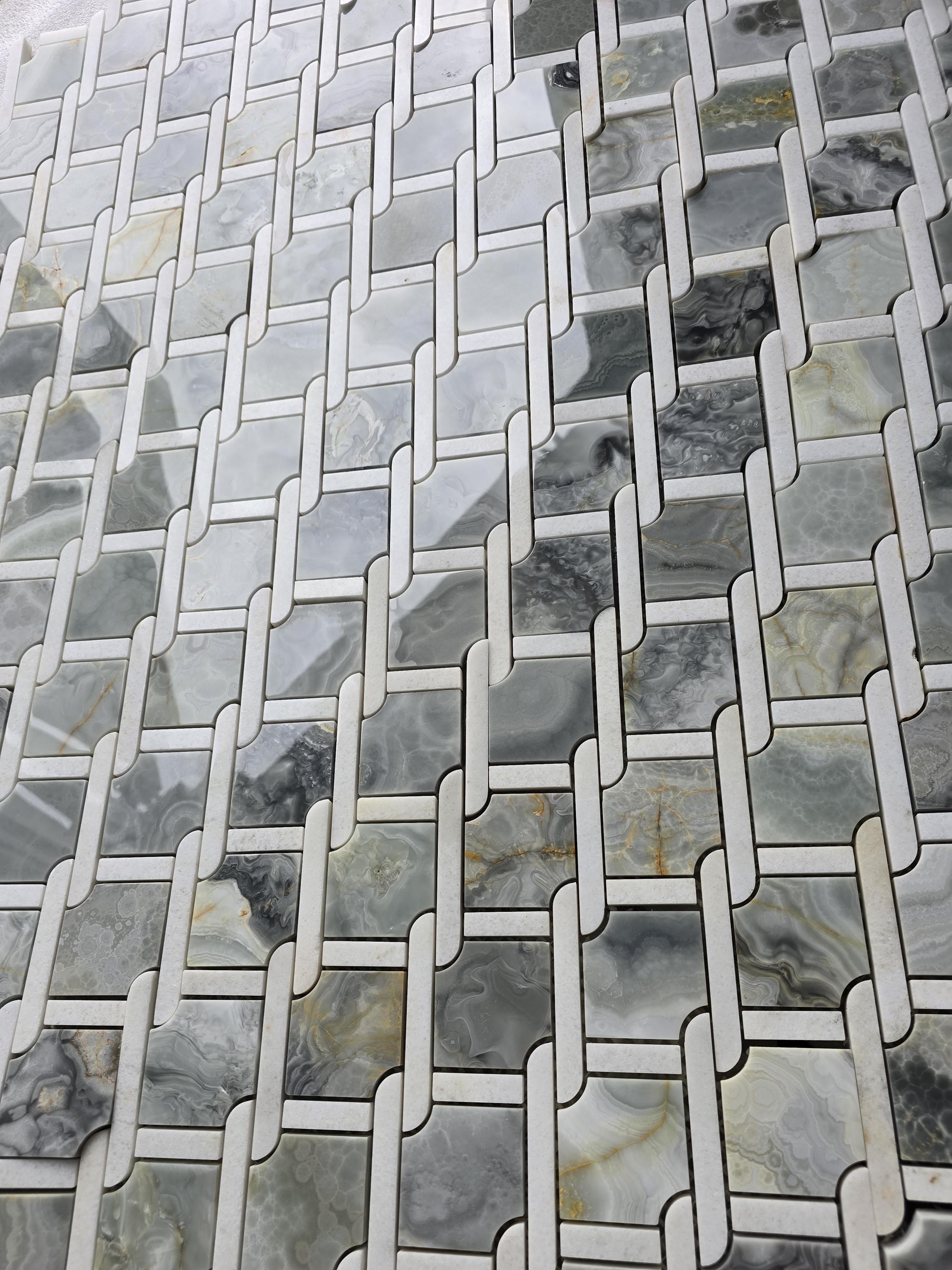 Fence Mosaic Wall Tiles – Light Grey Natural Stone | Clean Contemporary ...