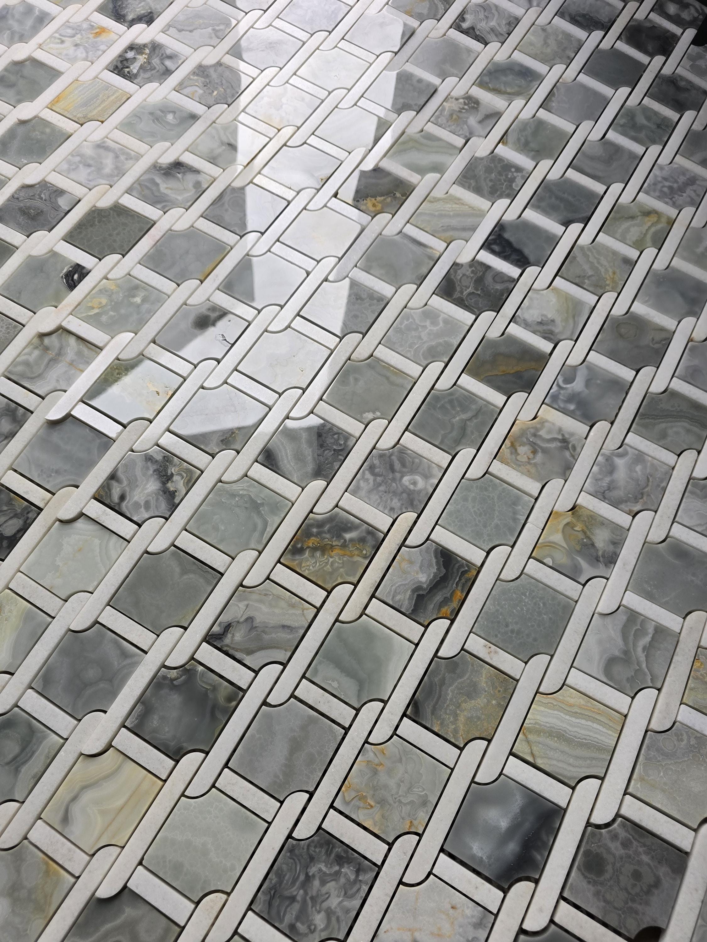 Fence Mosaic Wall Tiles – Light Grey Natural Stone | Clean Contemporary ...