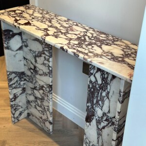 Calacatta Viola Marble Console Table – Handmade Natural Stone Hallway ...