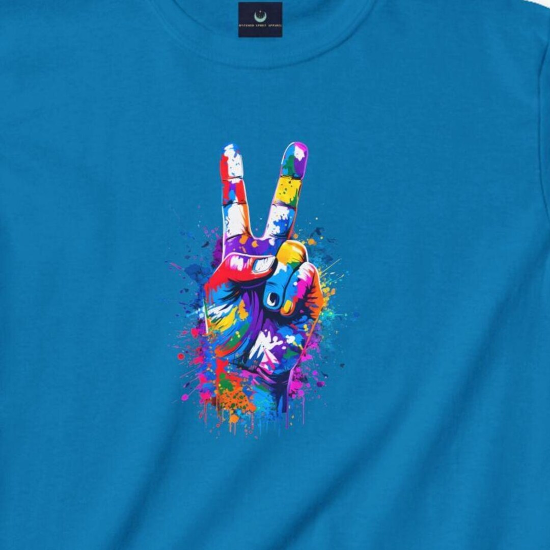 Colorful Peace Sign Kids Tee: Splatter Art Youth T-shirt - Etsy