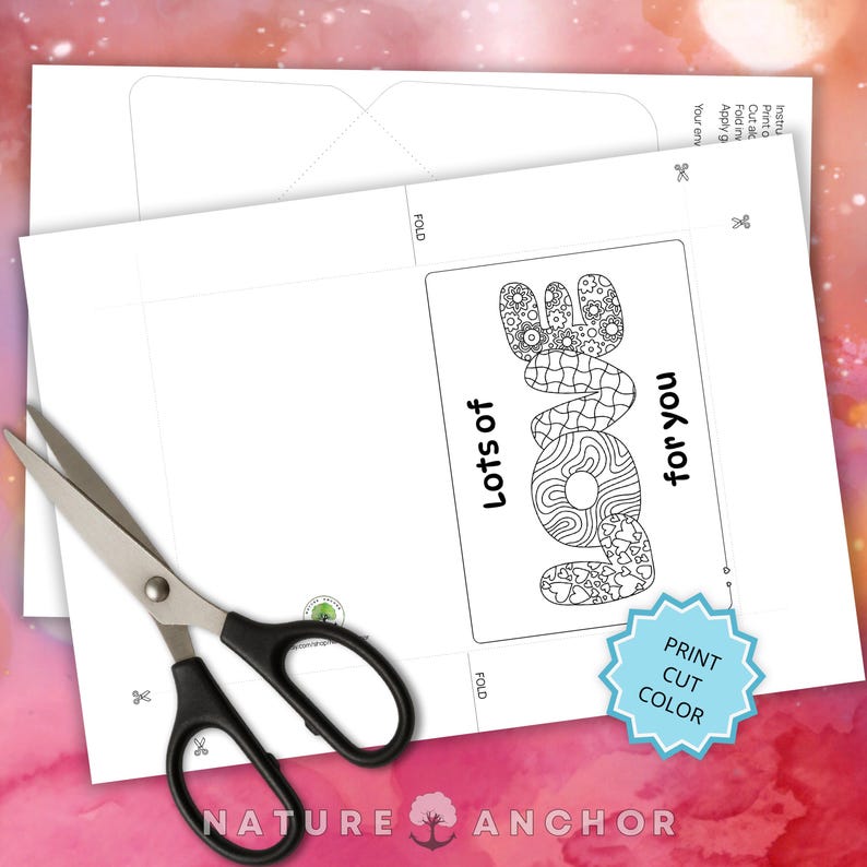 Coloring Cards "love, Liebe, Amor and Amour" - Folded & Flat Options ...