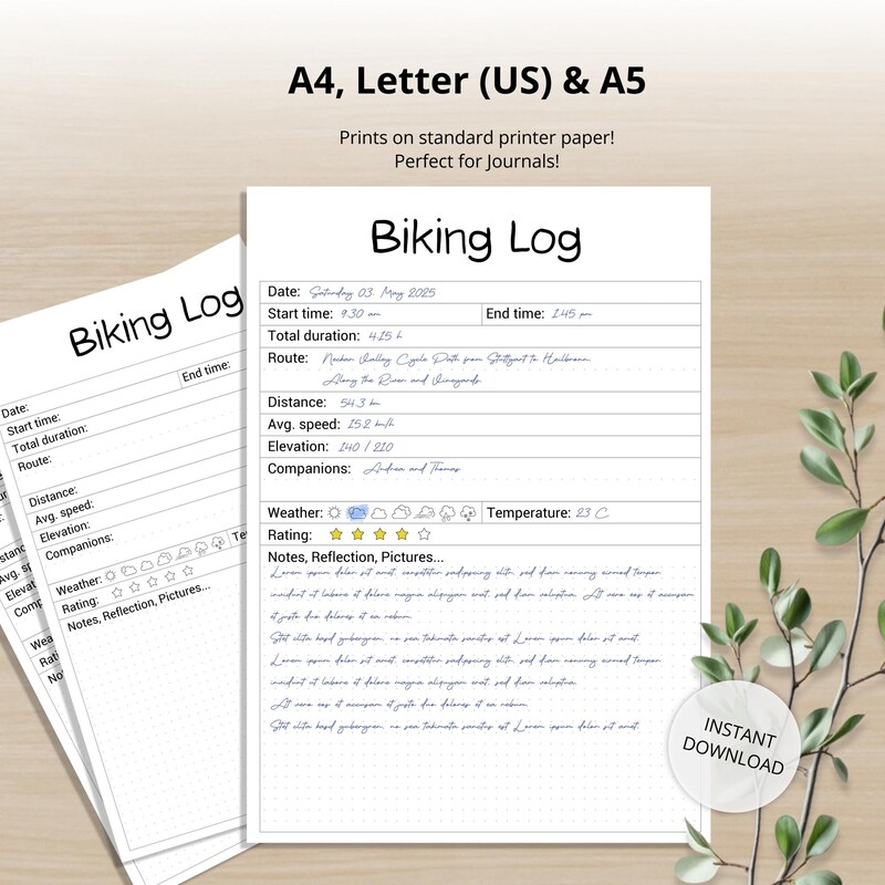 Bicycle Log Journal - Etsy