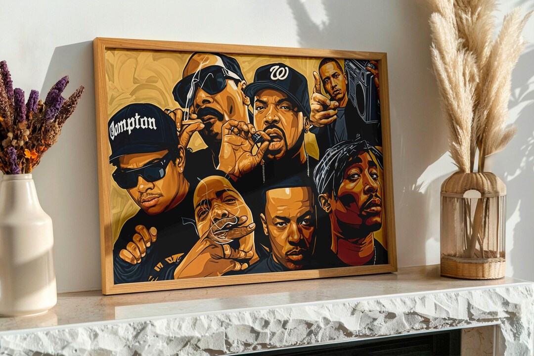 Old School Rap Legends Poster - Hip Hop Icons Wall Art, Rap Music ...