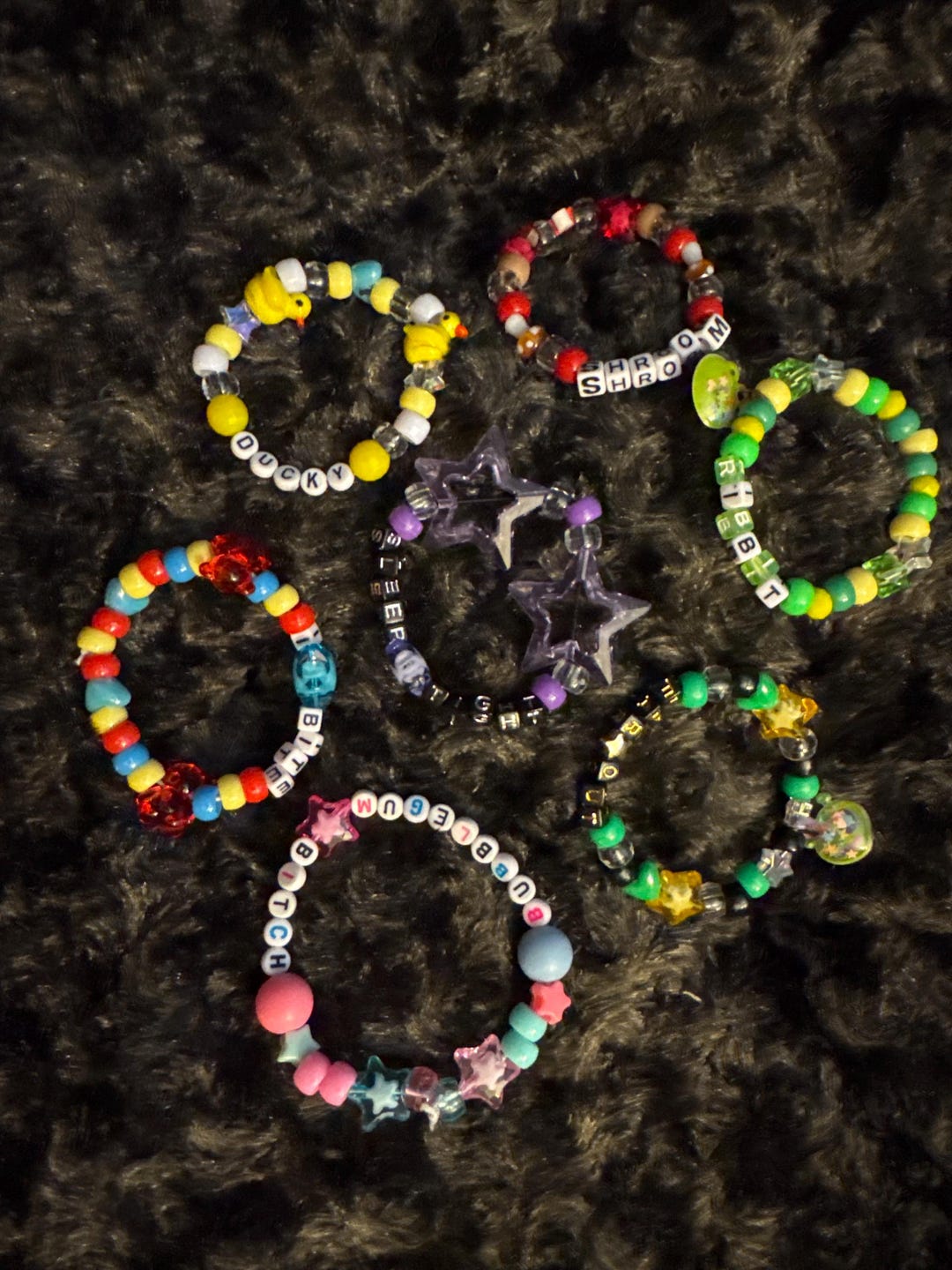 Premade Beaded Kandi Bracelet: Single Line Design - Etsy