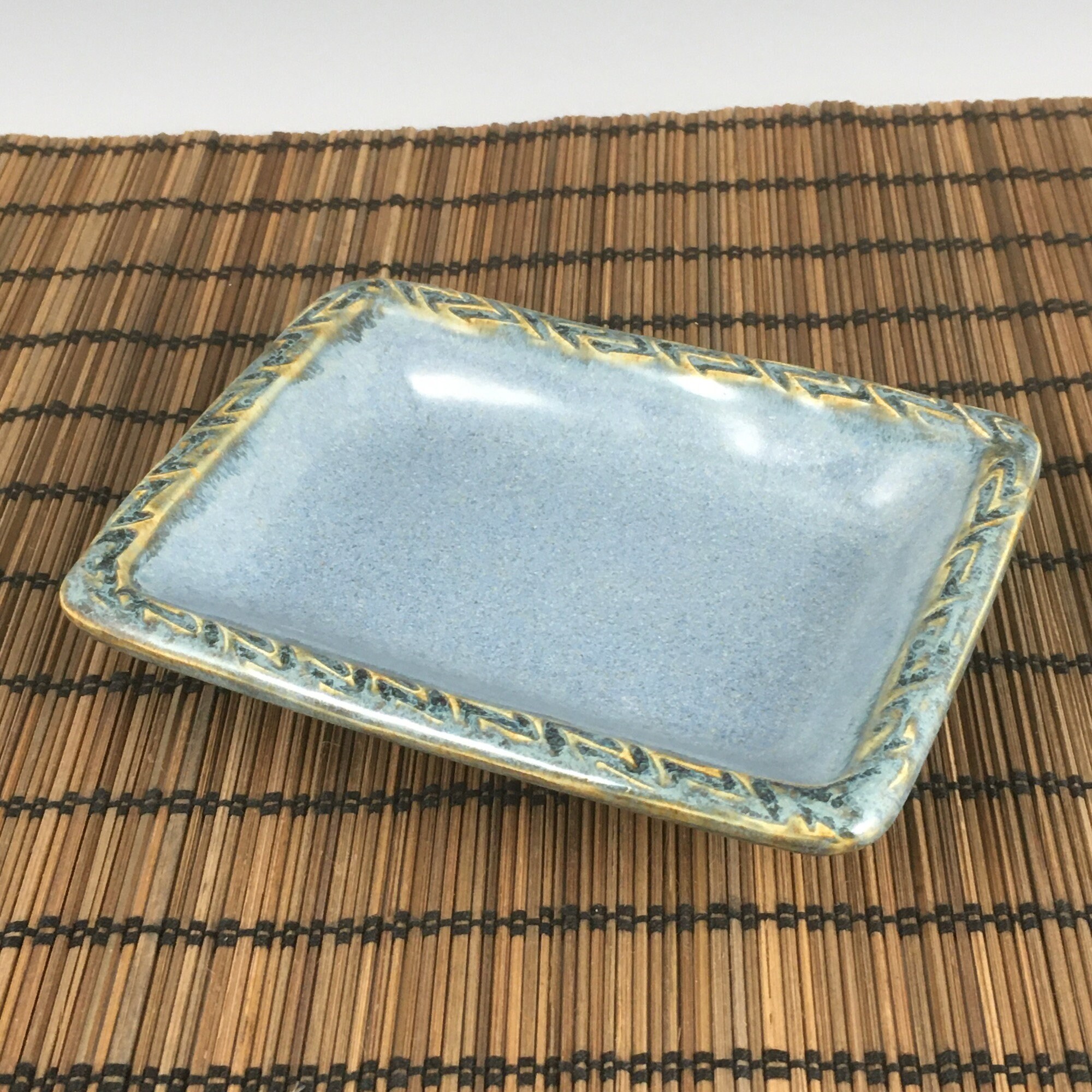 Handmade small blue tray butter tray change/jewelry tray - Etsy 日本