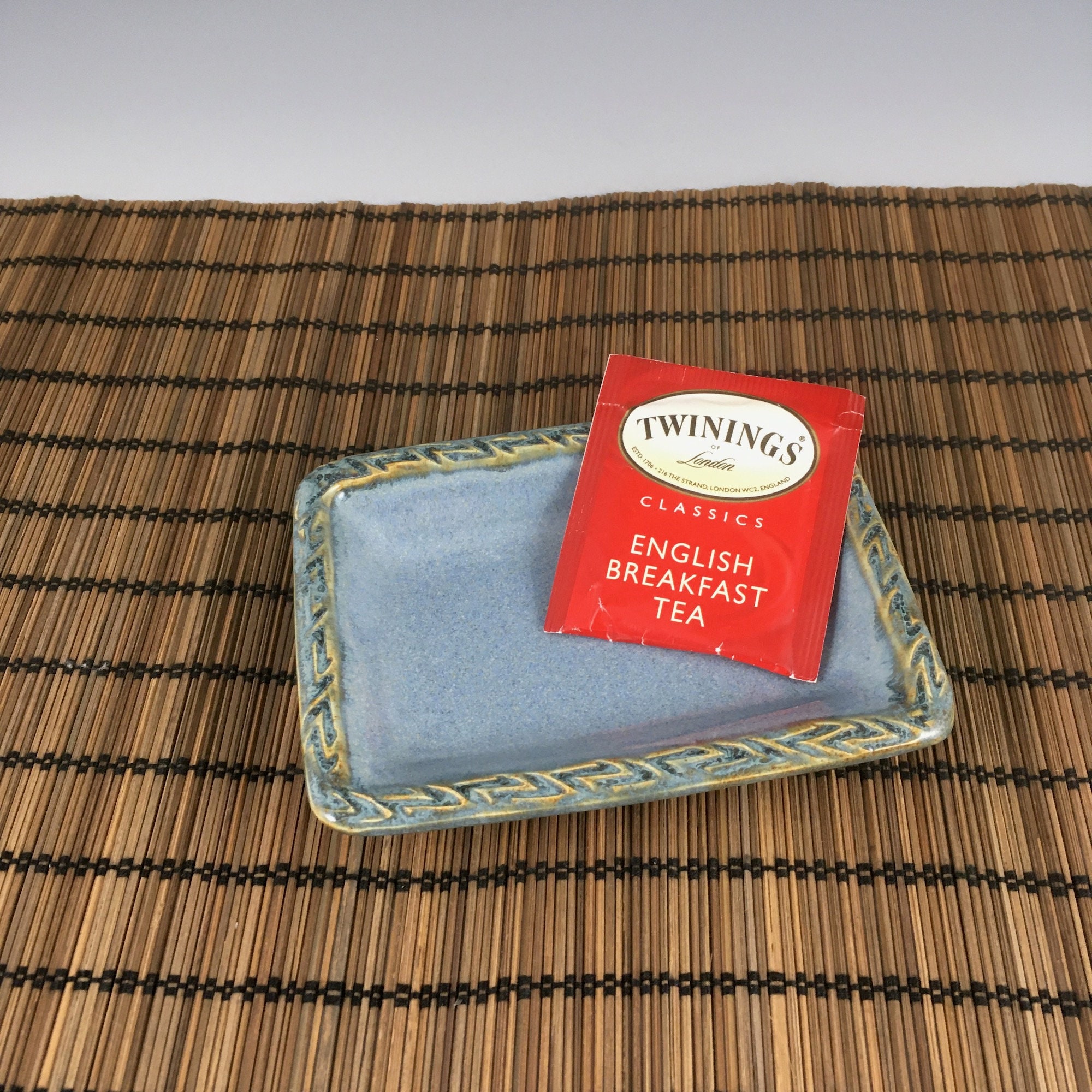 Handmade small blue tray butter tray change/jewelry tray - Etsy 日本