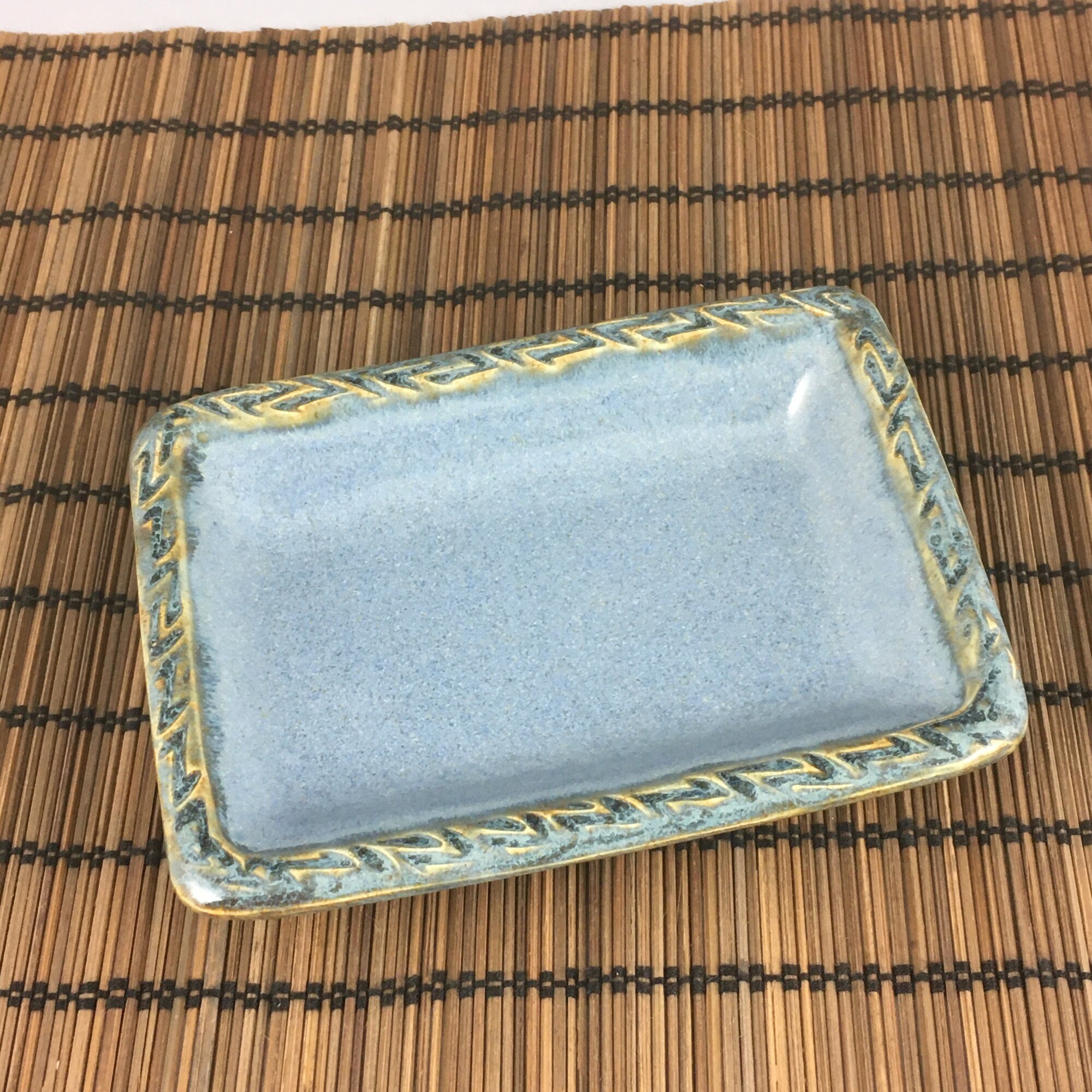 Handmade small blue tray butter tray change/jewelry tray - Etsy 日本