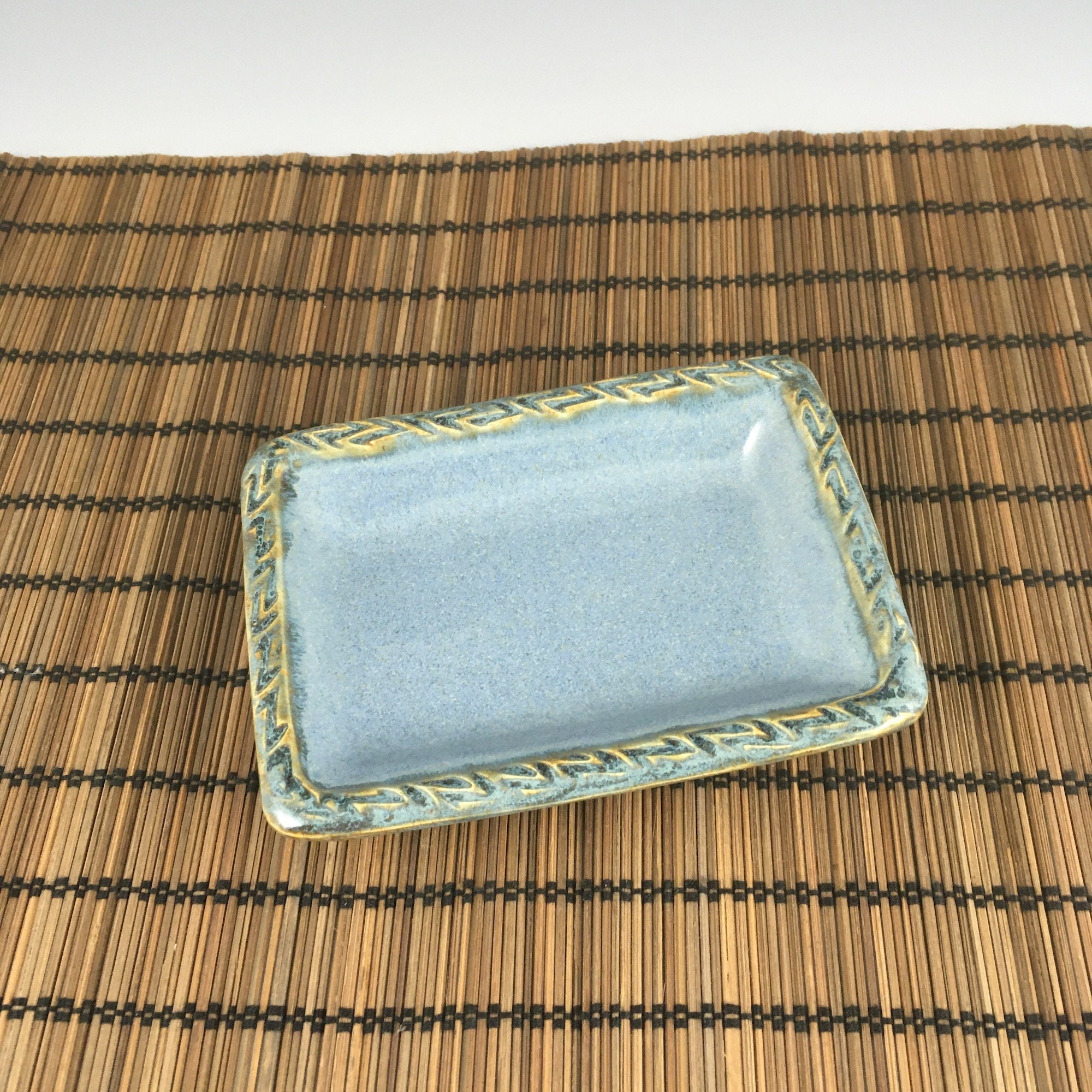 Handmade small blue tray butter tray change/jewelry tray - Etsy 日本