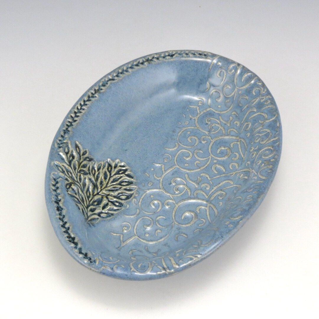 Handmade Pottery Tray With Heart, Pottery Dish, 8 Inch Oval Serving ...
