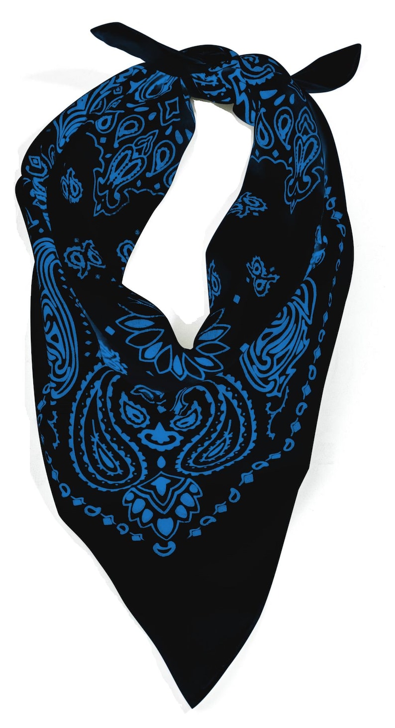 BLUE & BLACK Extra Large Bandanas - Men and Women Paisley Trainmen Big ...