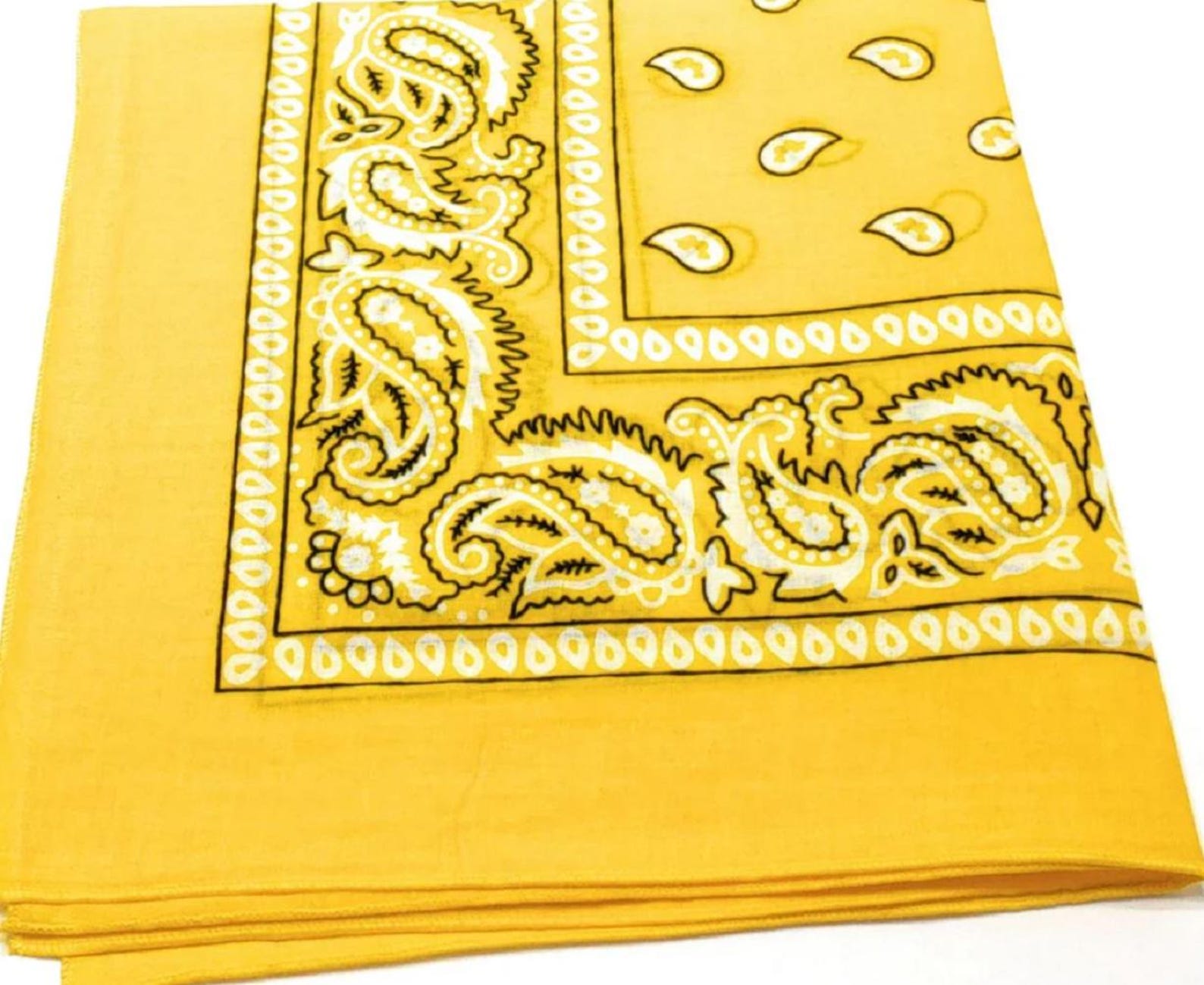 YELLOW & WHITE Extra Large Bandanas - Men and Women Paisley Trainmen ...