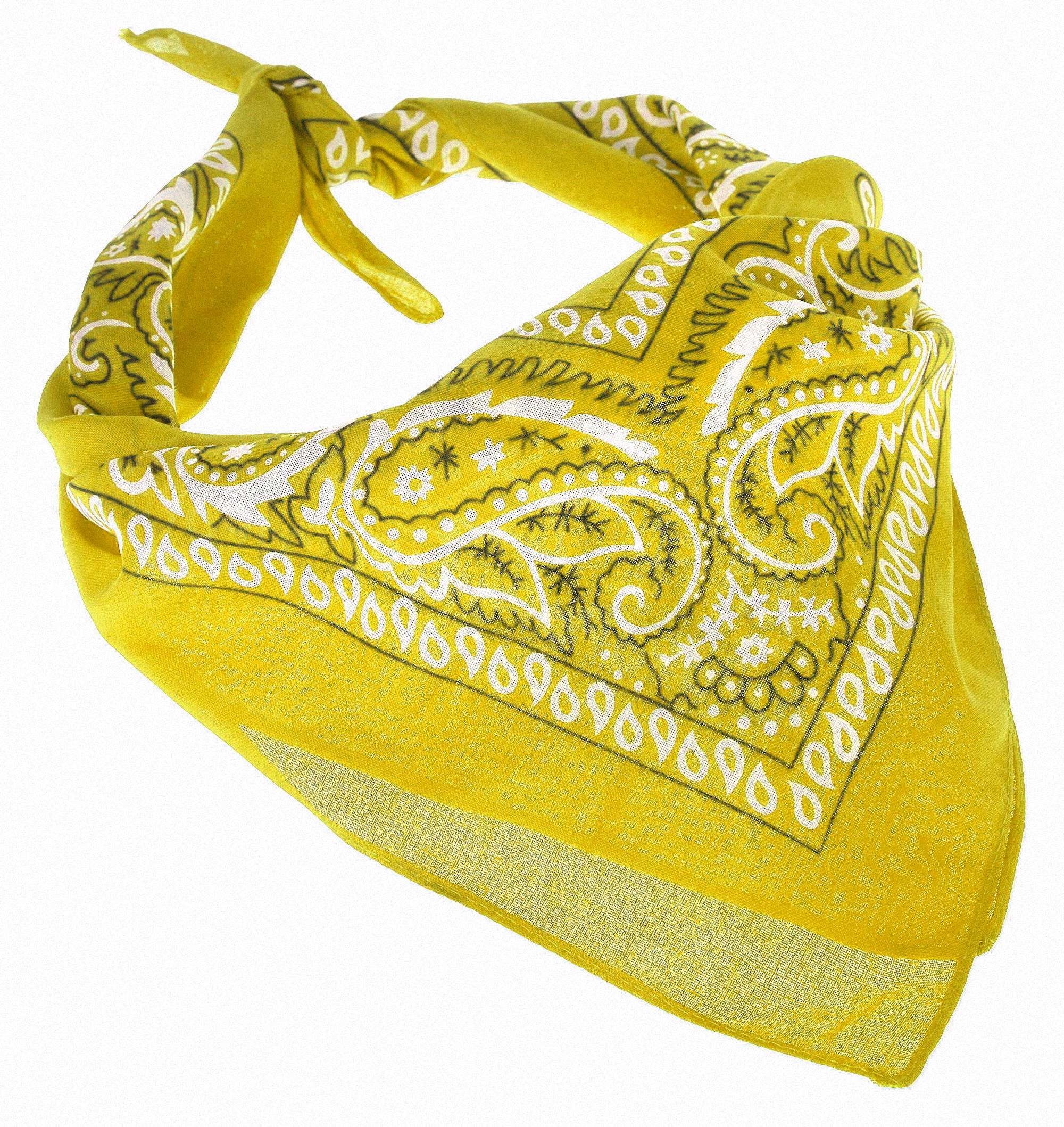YELLOW & WHITE Extra Large Bandanas - Men and Women Paisley Trainmen ...