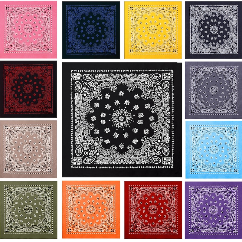 Silk Bandana Red Paisley - Etsy