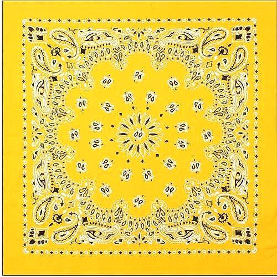 YELLOW & WHITE Extra Large Bandanas - Men and Women Paisley Trainmen ...