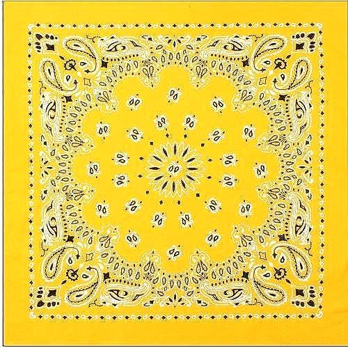 YELLOW & WHITE Extra Large Bandanas - Men and Women Paisley Trainmen ...