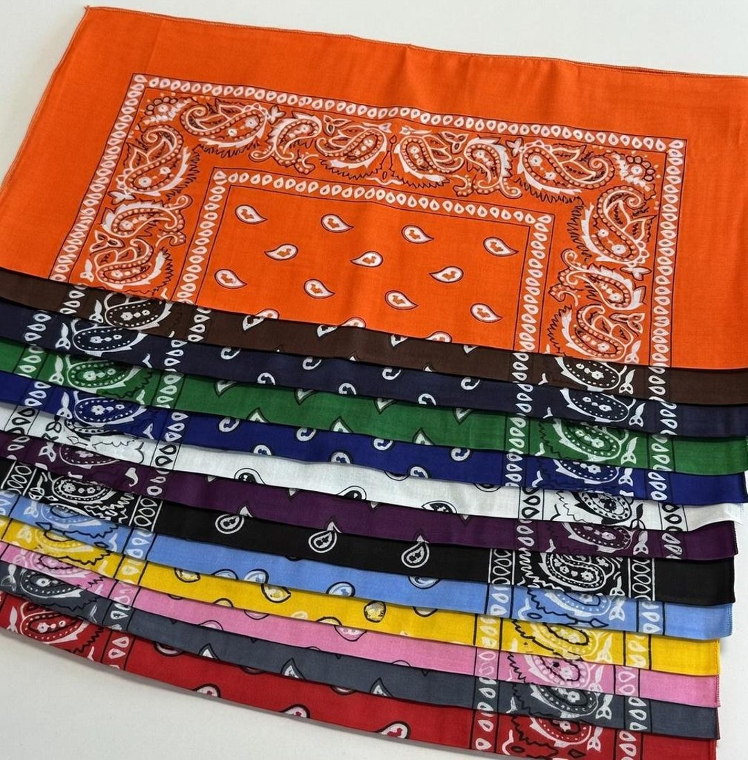 Large Bandanas - All Colors Lightweight Cotton: Black, Blue, Pink ...