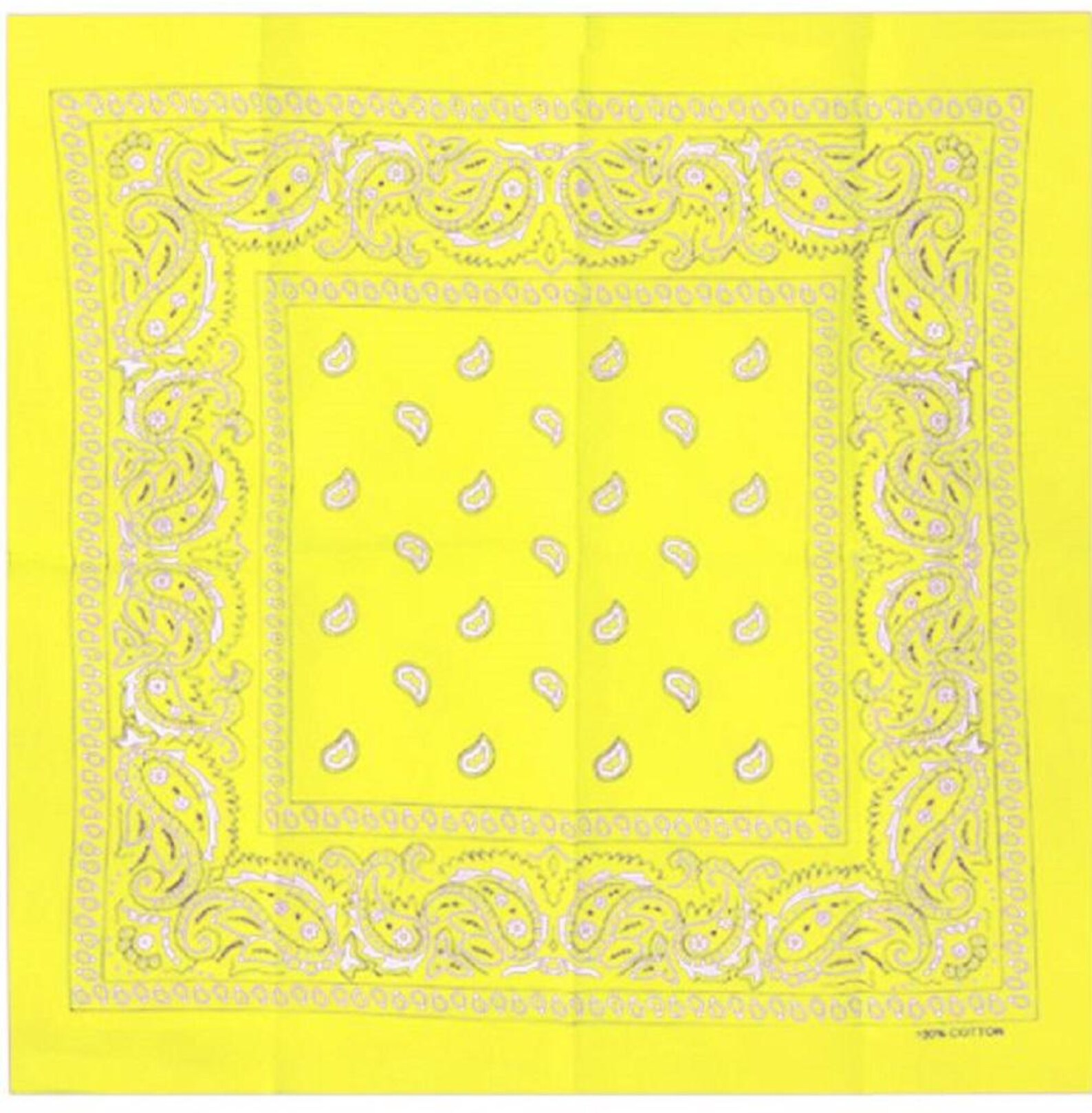 YELLOW & WHITE Extra Large Bandanas - Men and Women Paisley Trainmen ...