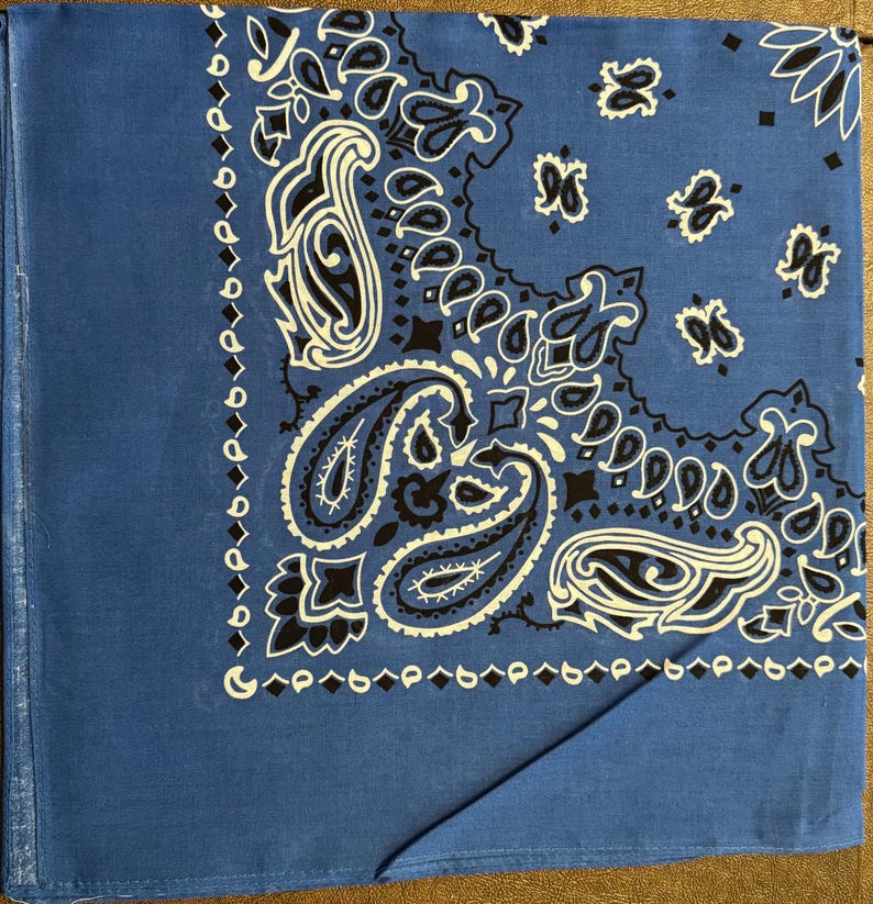 ROYAL BLUE and WHITE Extra Large Bandanas - Men & Women Paisley ...