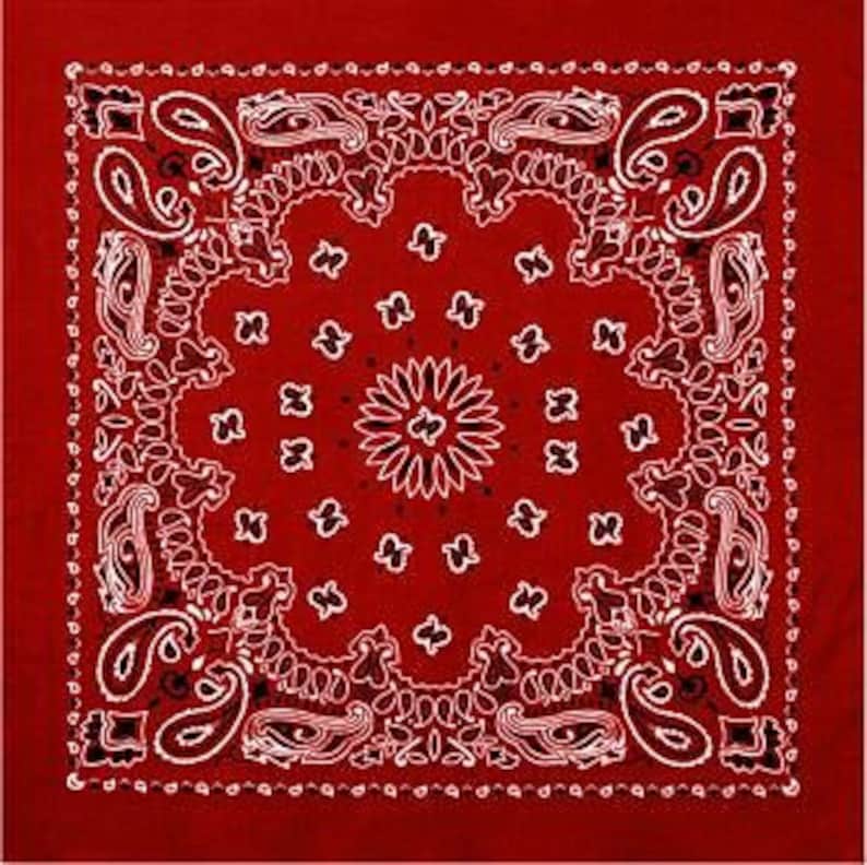RED & WHITE Extra Large Bandanas - Men and Women Paisley Trainmen Big ...