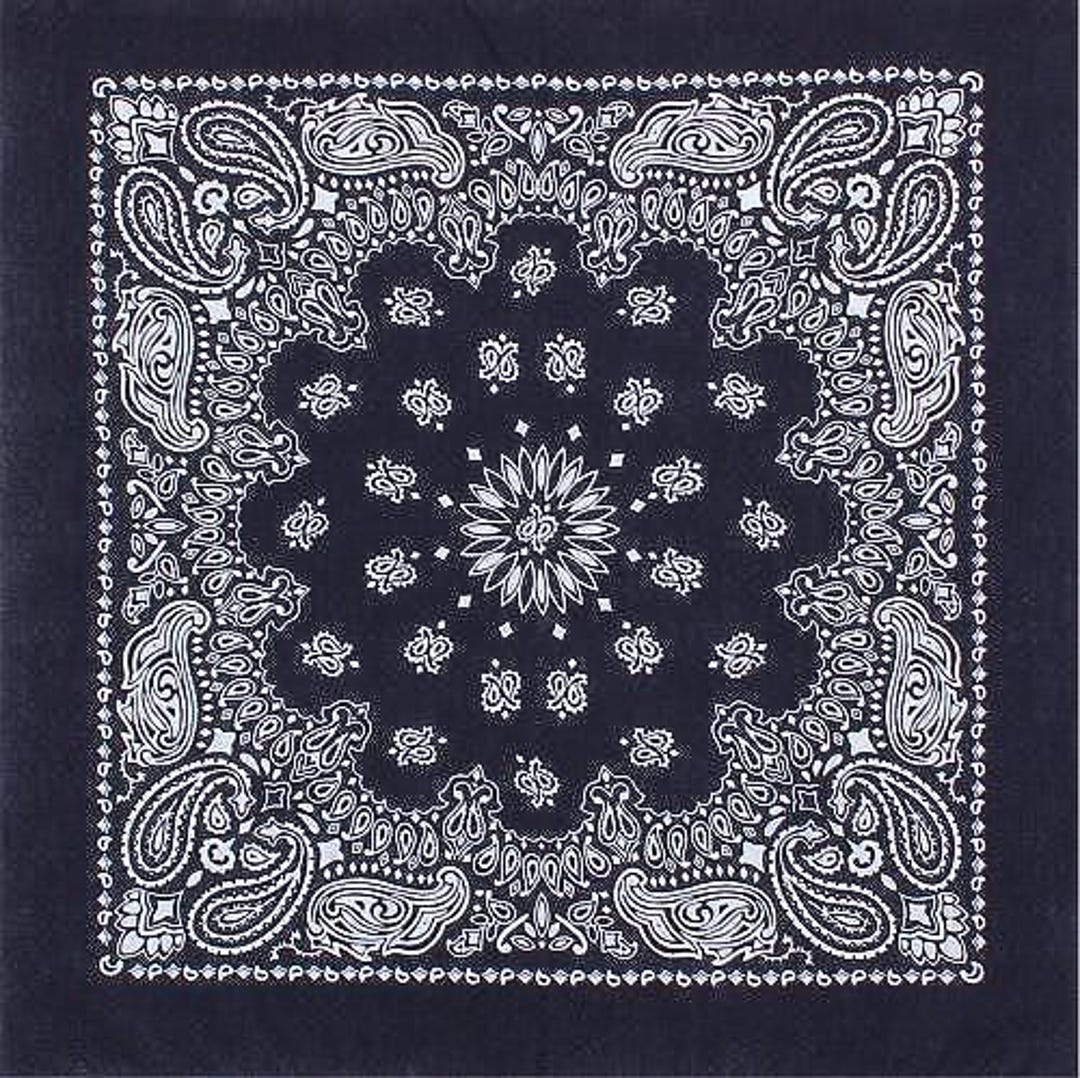 Dark Blue and WHITE Extra Large Bandanas - Men & Women Paisley Navy ...