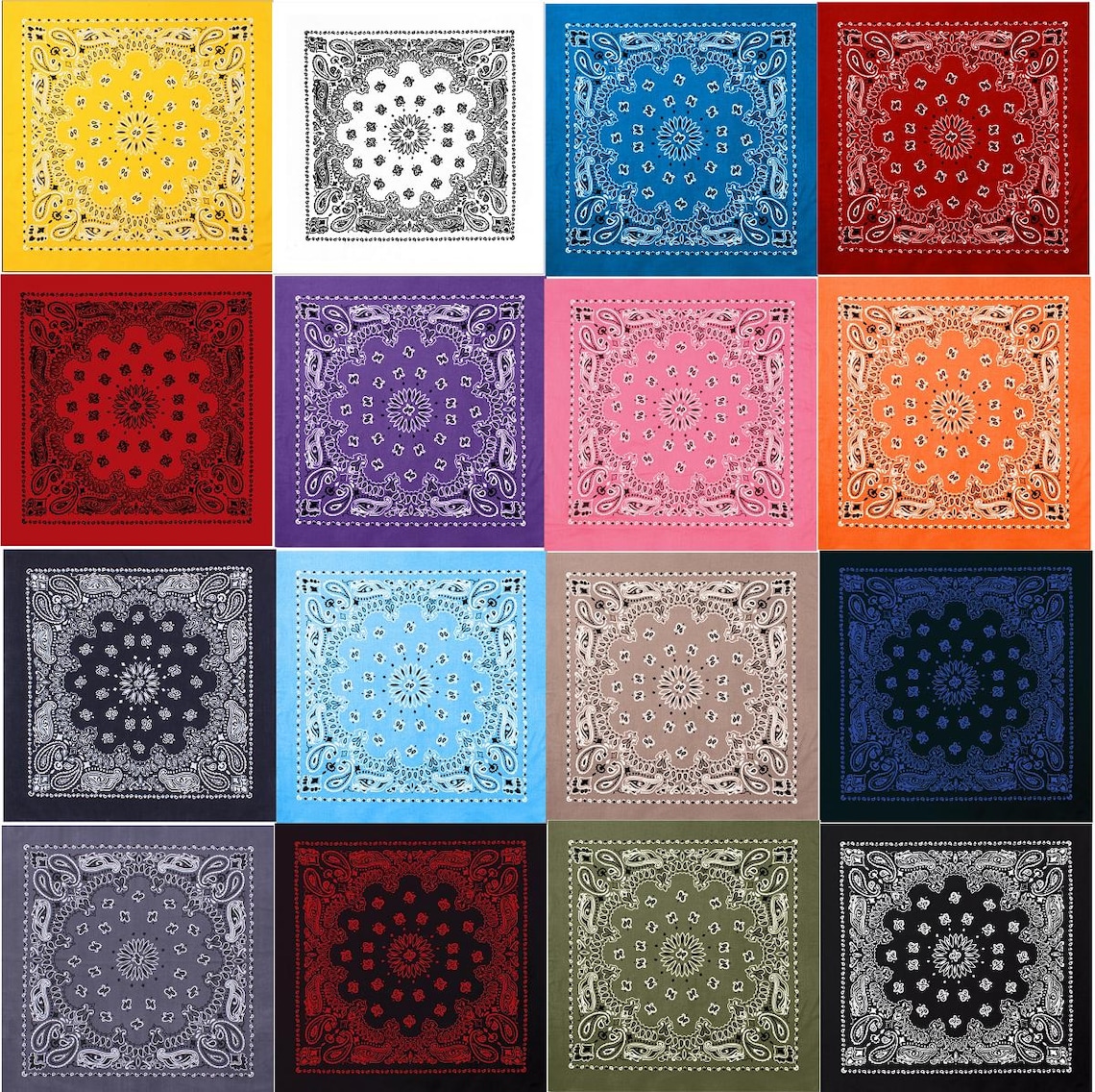 BLUE & BLACK Extra Large Bandanas - Men and Women Paisley Trainmen Big ...