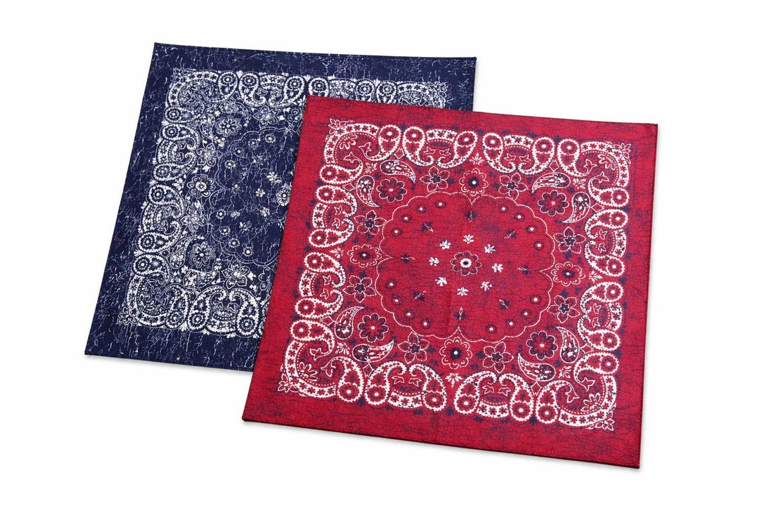 Extra Large Bandanas Men & Women Distressed Paisley Red or Blue ...