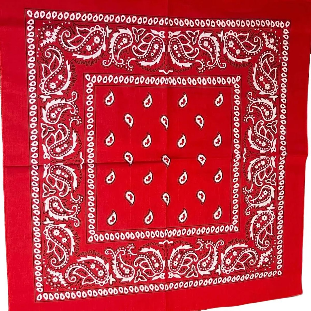 Red & White Extra Large Bandanas - Big Traditional Paisley Trainmen 27 ...