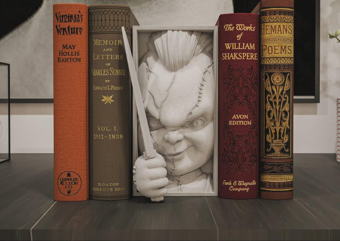 CHUCKY Child's Play Book Nook - Horror 3D Printed Spooky Bookend Gift ...