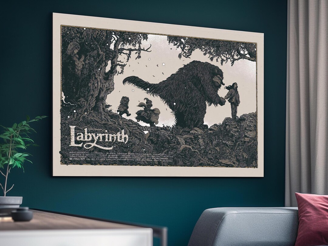 Labyrinth 1986 Movie Poster - David Bowie Fan Art - Vintage Style - Etsy