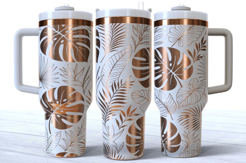 Monstera Leaf 40oz SVG PNG Tumbler Wrap Tropical Plant Laser Engraving ...
