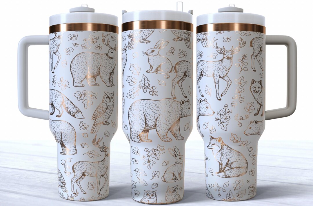 Woodland Forest Animals SVG Tumbler Laser Wrap Digital Design Resizable ...